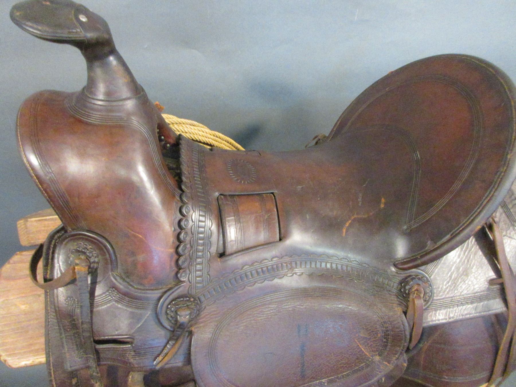 Marked FA Meanea Maker Cheyenne WYO Loop Seat Slick Fork Saddle- 16 ...