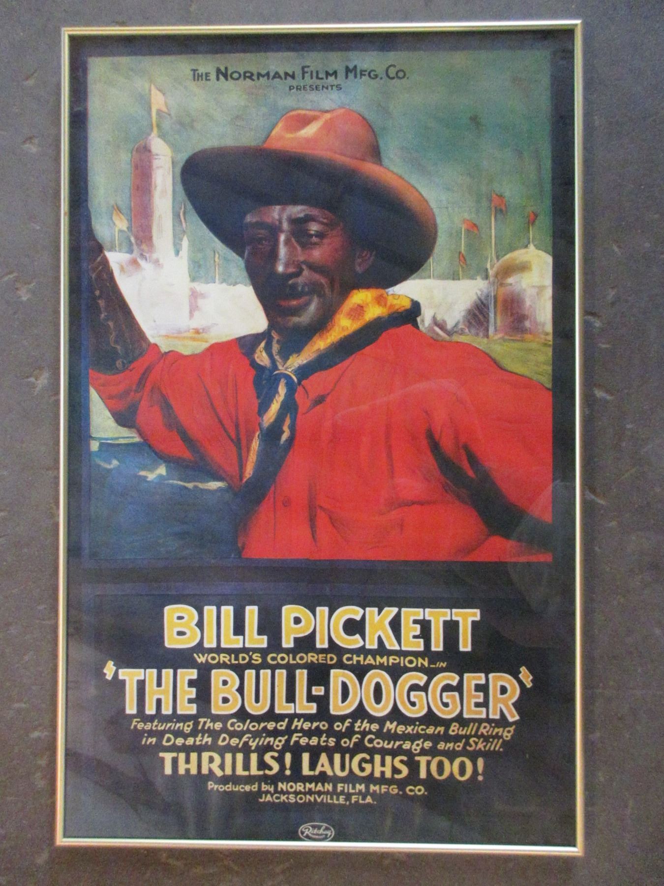 Bill Pickett "The Bull-Dogger" Movie Poster- 38" X 24"- Cracked Glass
