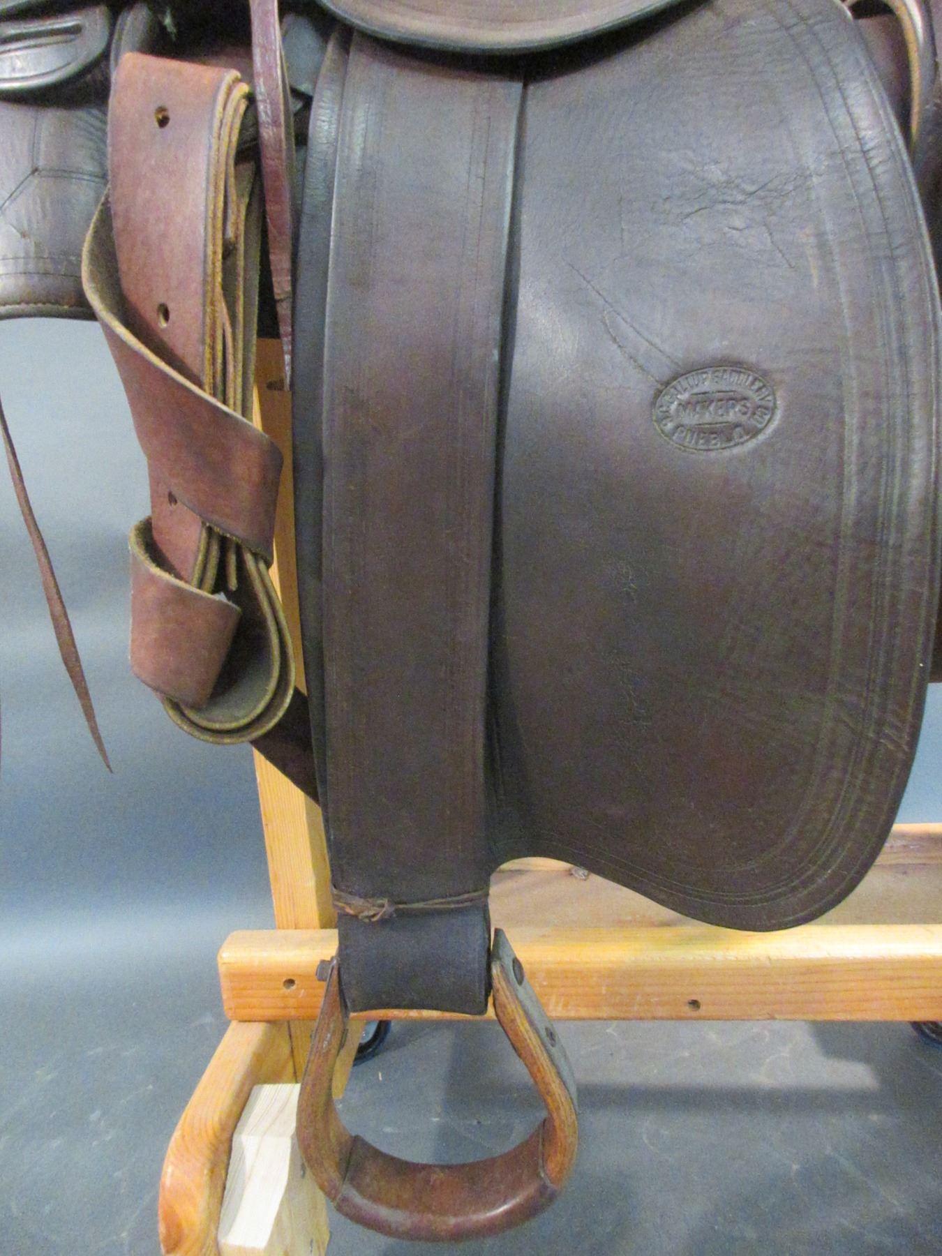 Marked SC Gallup Saddlery Co Makers Pueblo Half Seat Slick Fork Saddle ...