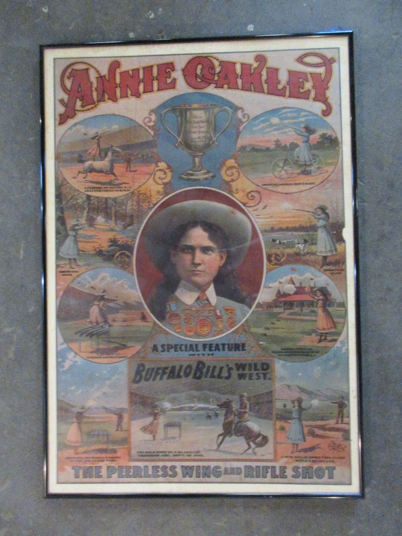 Annie Oakley Poster From Buffalo Bills Wild West Show- 32" X 22"