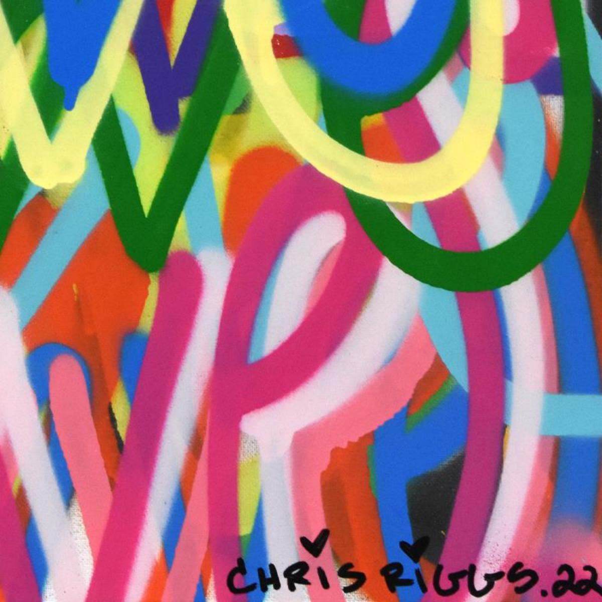 Chris Riggs, "Love" Framed Original Spray Paint Painting on Canvas ...