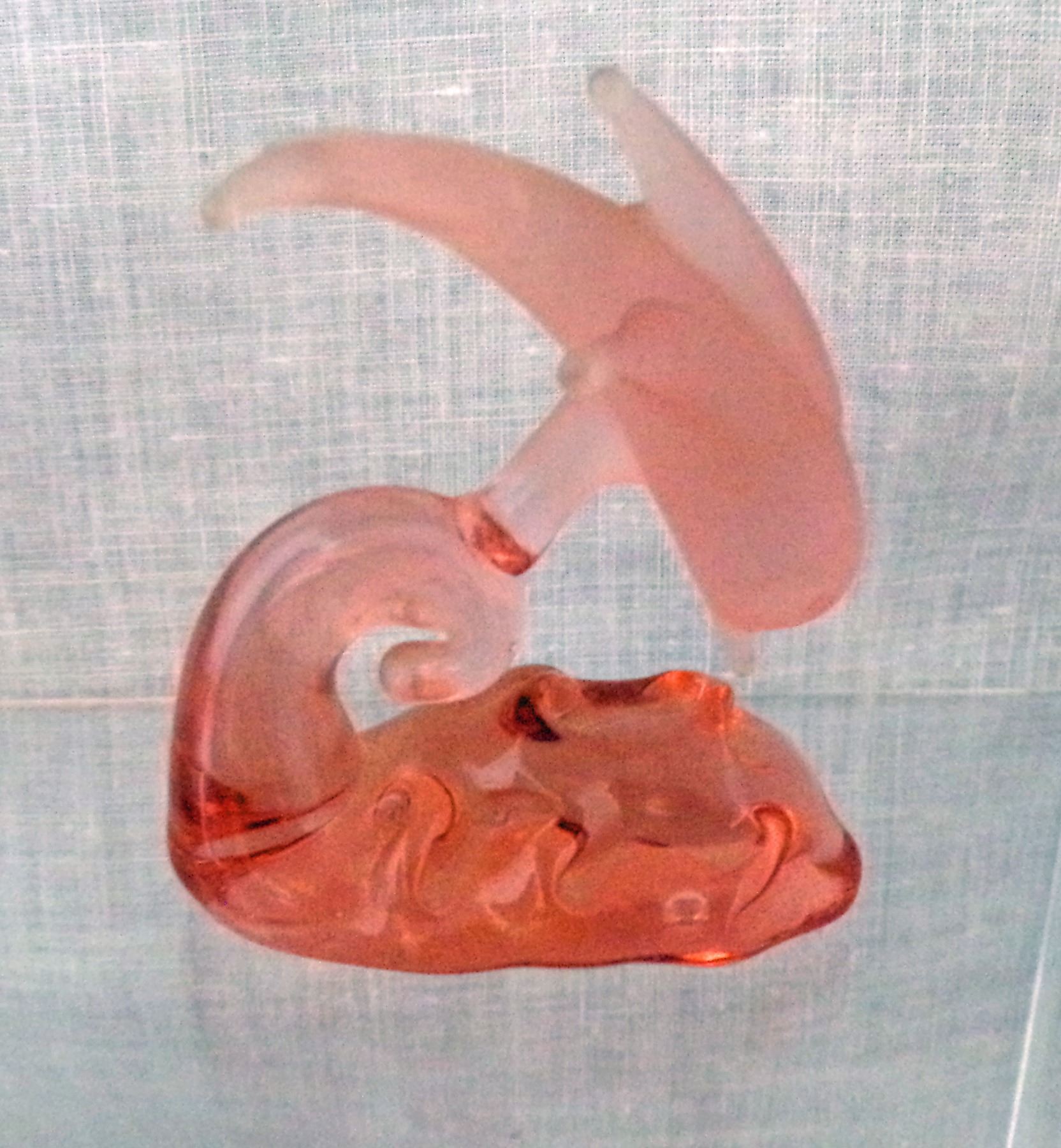 Antique Pink Depression Glass Dolphin Figurine
