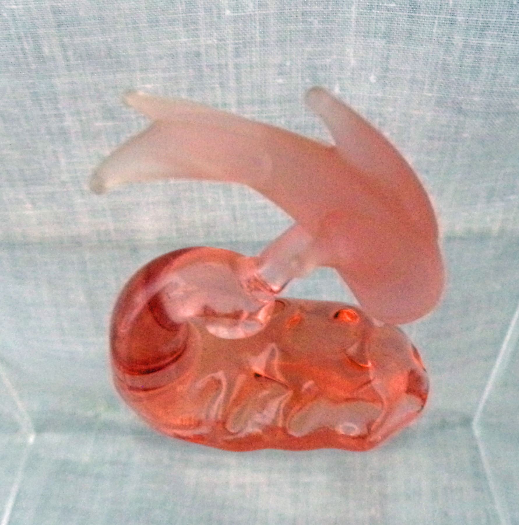 Antique Pink Depression Glass Dolphin Figurine