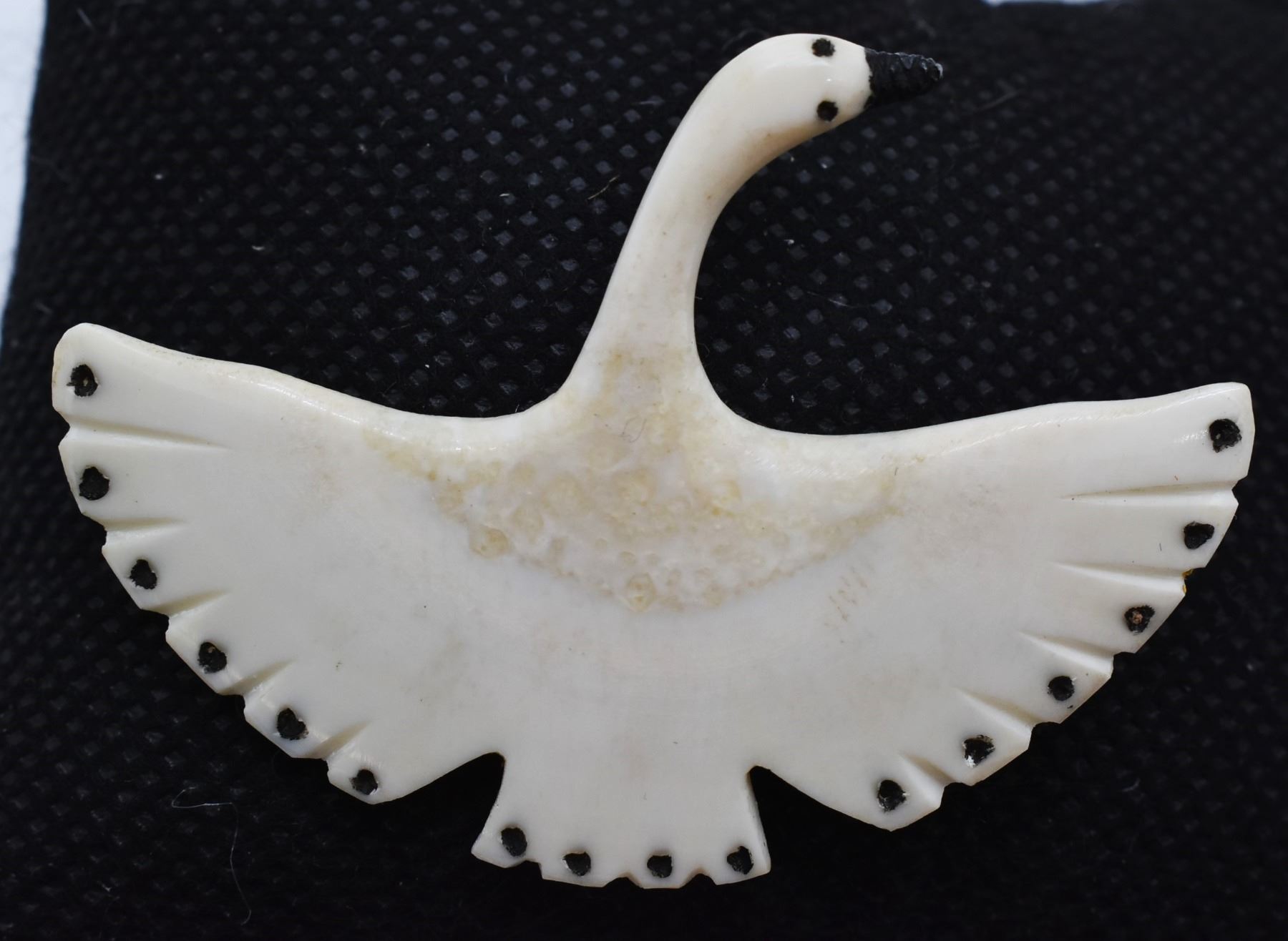 Collection of Beads & Inuit Flying Goose Carving