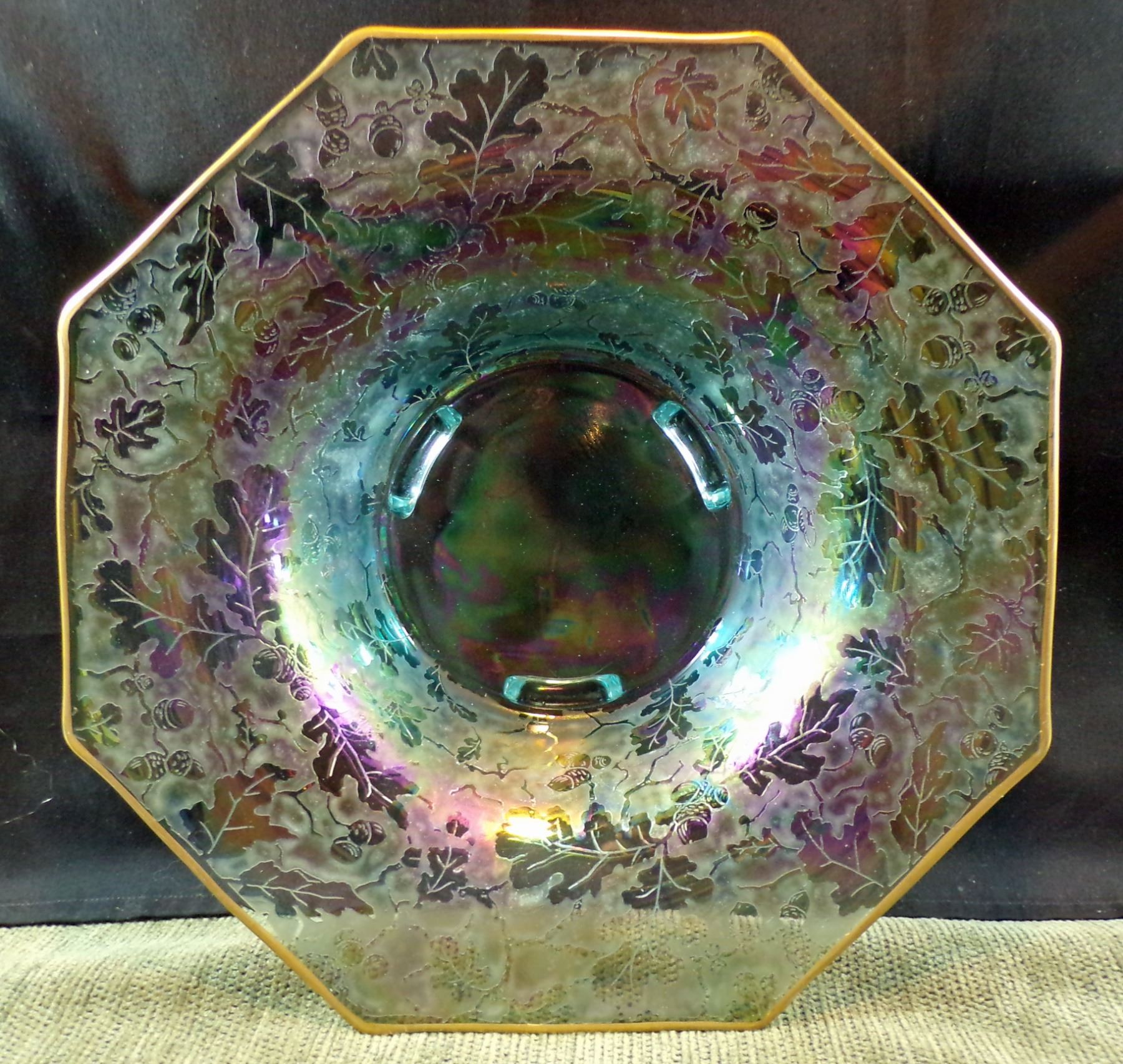 Vintage Fostoria Oakwood Brocade Glass Bowl