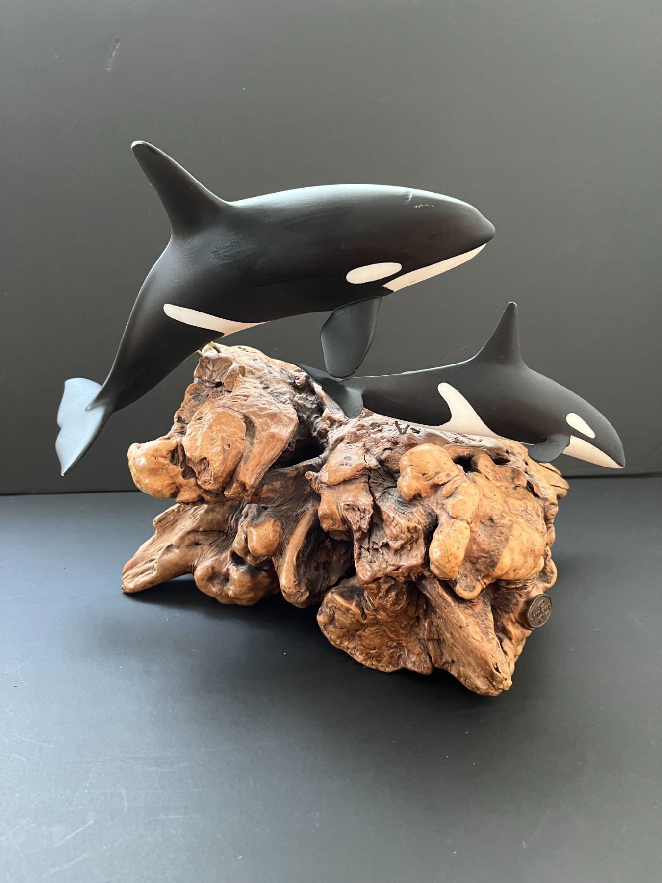 Orca Whales statue by John Perry