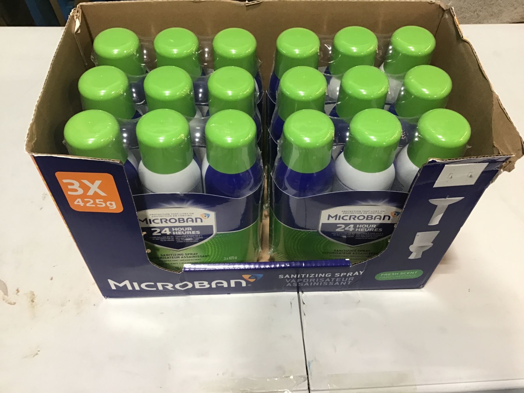 Microban Sanitizing Spray Disinfectant 3x425g CASE OF 6