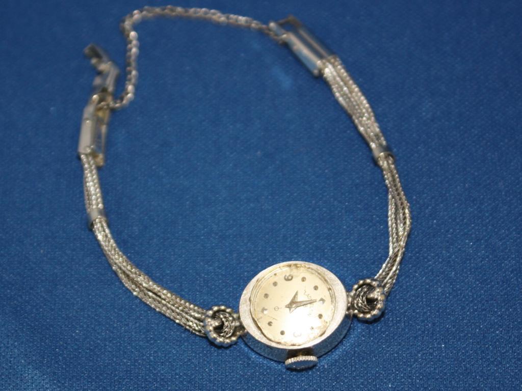 14K White Gold Lady Elgin Watch 10.4gr Band is 10k Gold Filled