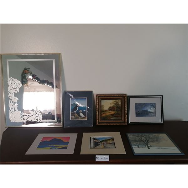 Assorted Artwork W Ornate Wall Mirror Beck Auctions Inc