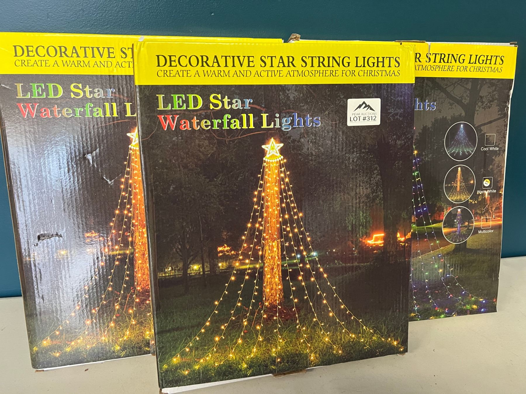 *NEW* Lot of 3 LED Star Waterfall Decorative Christmas Lights
