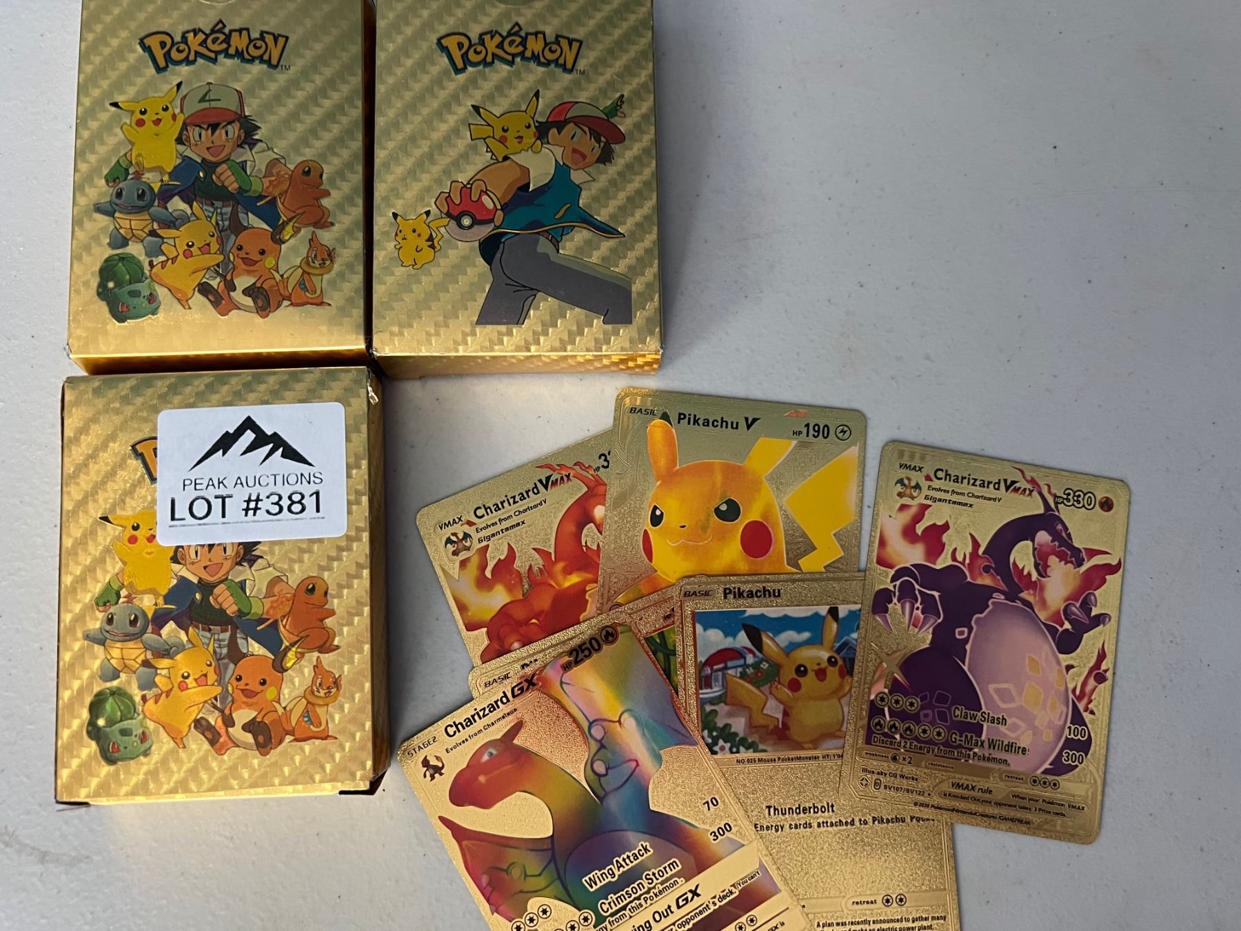 *NEW* Lot of 4 Packs of Fan Art Gold Foil Pokemon Cards
