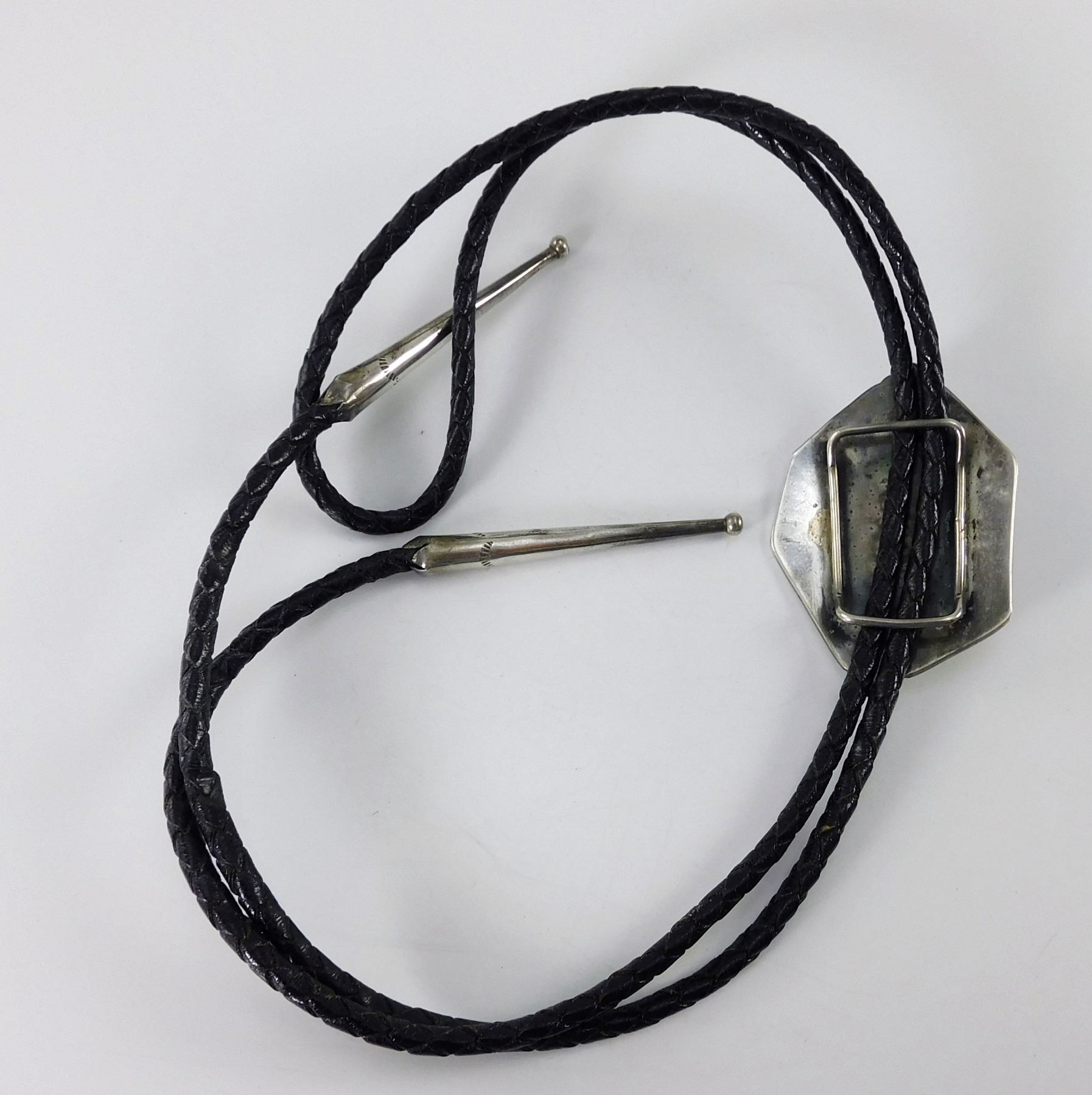 Old Hopi Silver Bola Tie with Turquoise