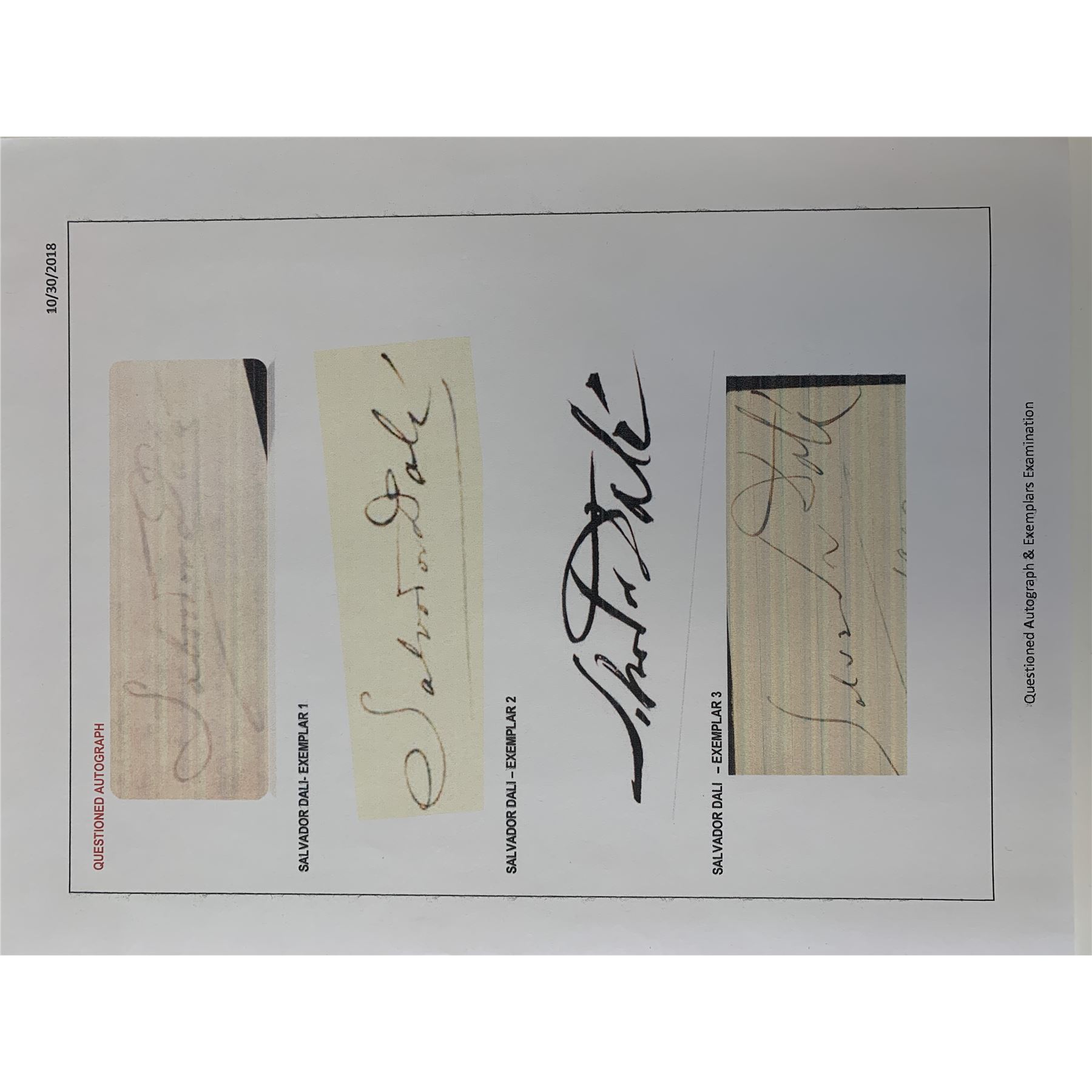 Salvador Dali original signature. GFA authenticated Salvador Dali original signature. GFA authenticated