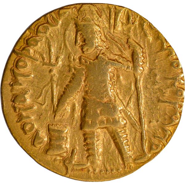 Oesho type Vasudeva I Gold Dinar Coin of Kushan Dynasty.