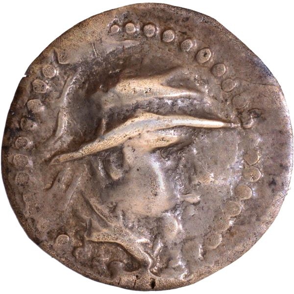 Silver Obol Coin of Eucratides I of Indo Greeks.