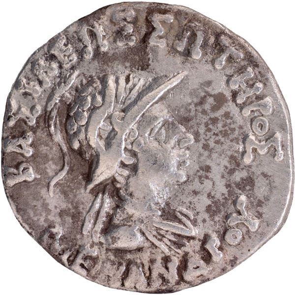 Menander I Silver Drachma Coin of Indo Greeks.