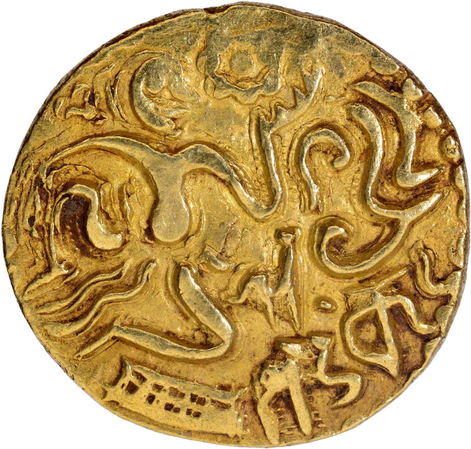 Gold Kahavanu Coin of Raja Raja I of Cholas of Srilanka.