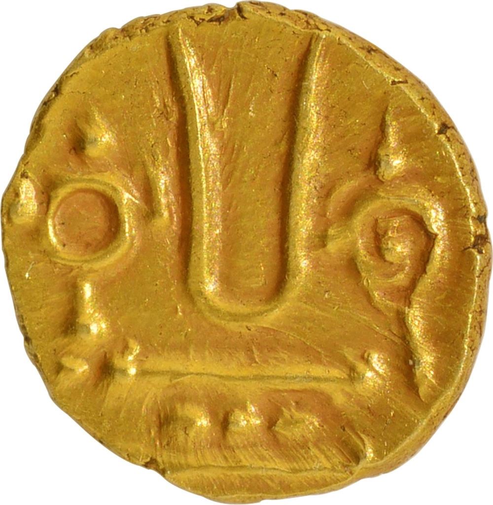 Gold Fanam Coin of Sri Rangaraya III of Vijayanagara Empire.