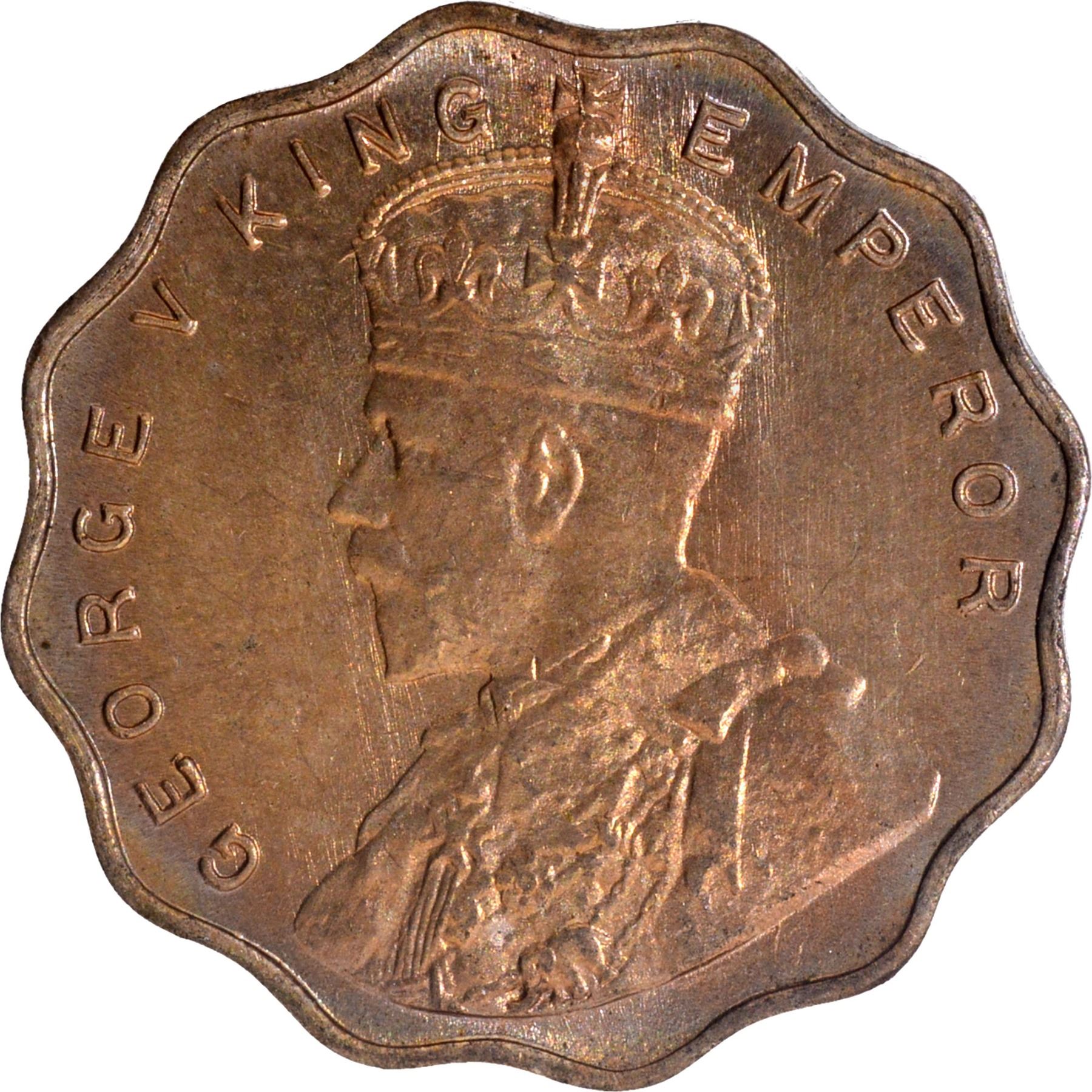 Very Rare Cupro Nickel One Anna Coin of King George V of Bombay Mint of ...