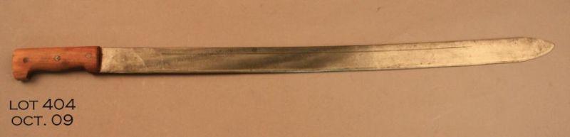 Collins marked machete, 27.75” blade, wooden handle in good condition ...