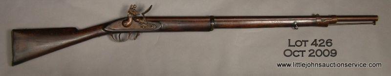 Belgian Flintlock Trade Musket, approx. 70 cal., 33-1/2” barrel, brown ...