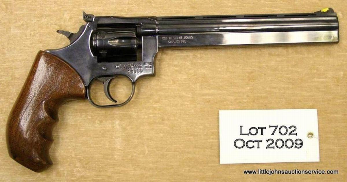 Dan Wesson DA revolver, .22LR cal., 8" bull barrel, blue finish, smooth ...