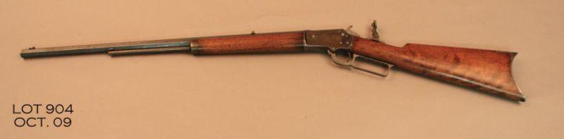 Marlin Model 1891 lever action rifle, .22 cal., blue finish, wood ...