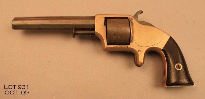 Merwin and Bray spur trigger brass framed revolver, .41 cal., 5-1/4 ...