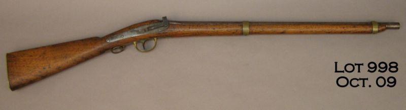 Jenks “Mule Ear” percussion carbine, .54 cal., 24” barrel, wood stock ...
