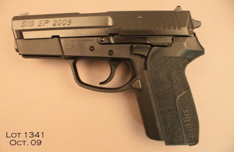 Sig Model SP 2009 semi-auto pistol, 9mm cal., 4” barrel, black mat ...