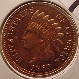 1863 INDIAN HEAD CENT / PENNY