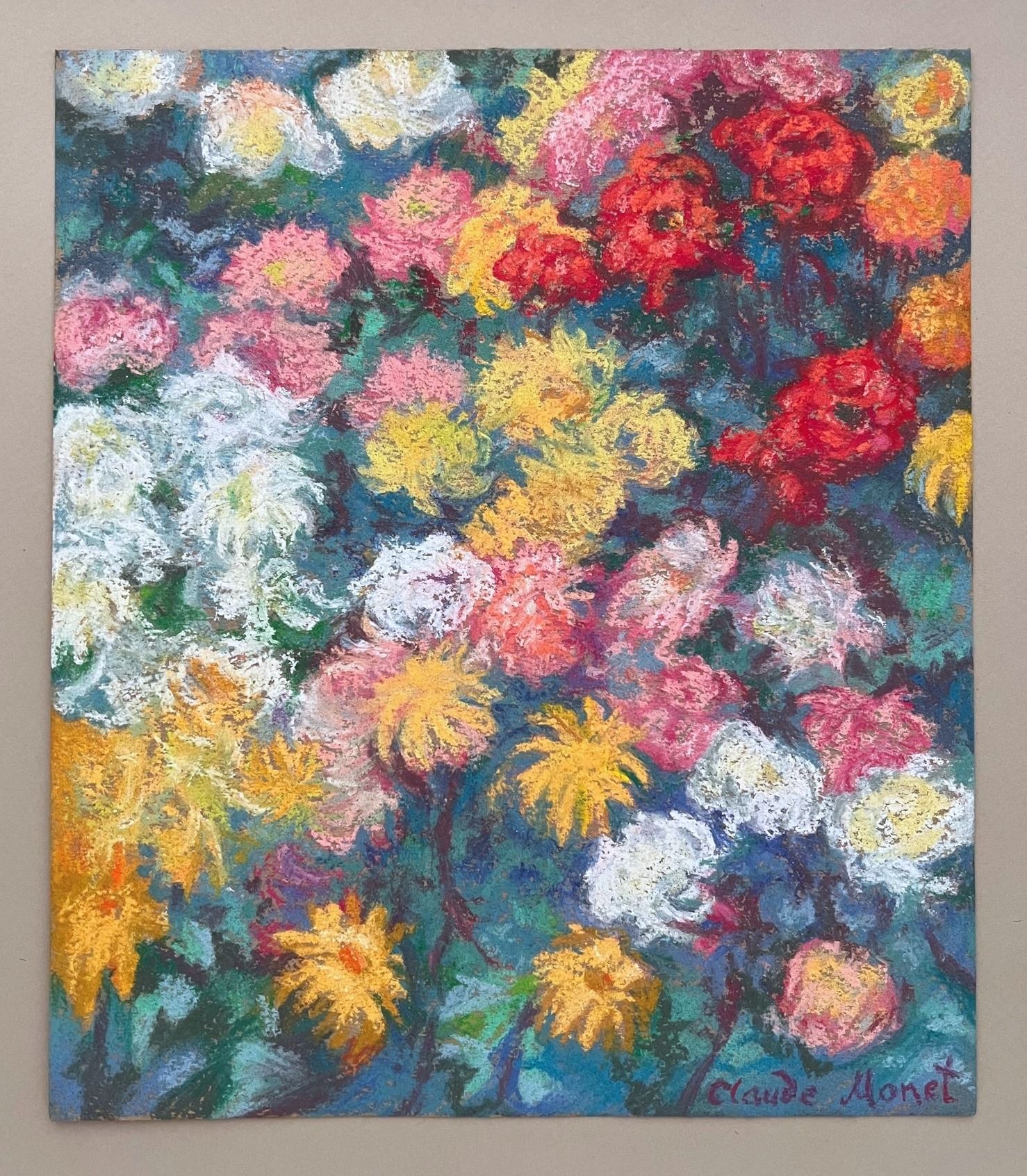 Pastel on paper Impressionism flowers Claude Monet