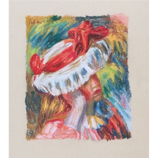Pierre Auguste Renoir pastel on paper French woman