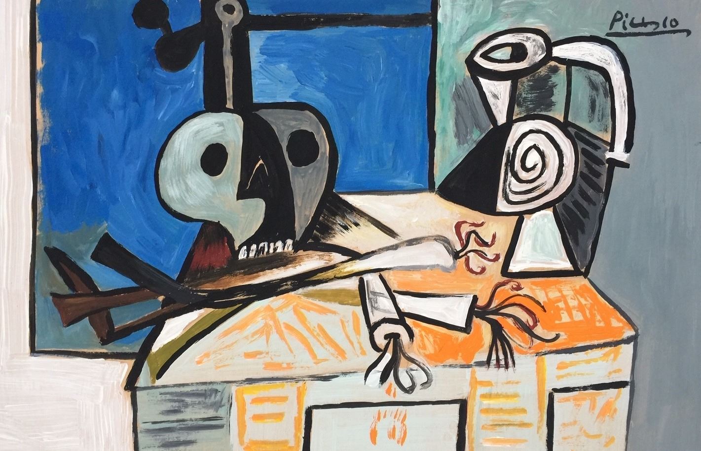 Tempera on paper Spanish Cubism style Picasso