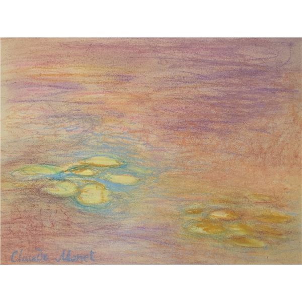 Claude Monet pastel on paper Impressionism water lilies