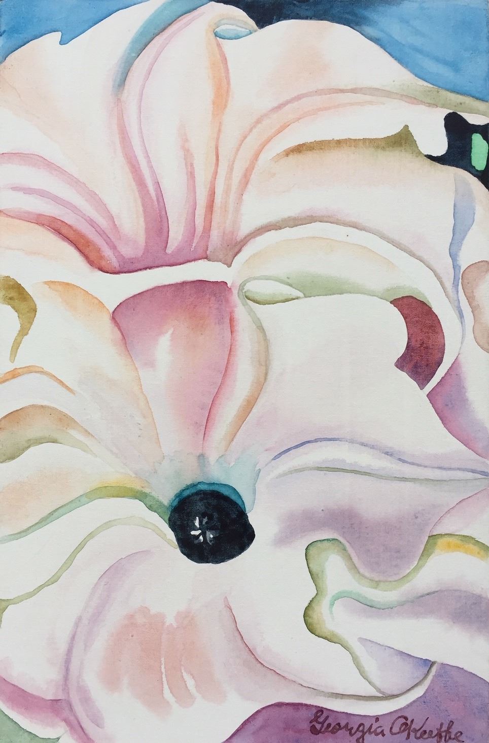 Georgia O'Keeffe watercolor on canvas on c/b American