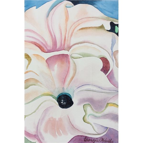 Georgia O'Keeffe watercolor on canvas on c/b American