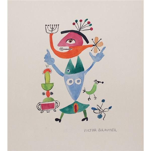 Victor Brauner watercolor Romanian style Surrealism