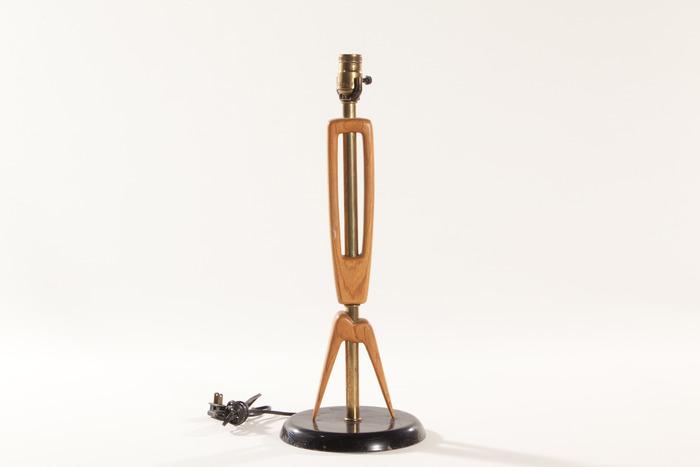 Vintage Mid Century Modern Jet Age Modern Wood Lamp