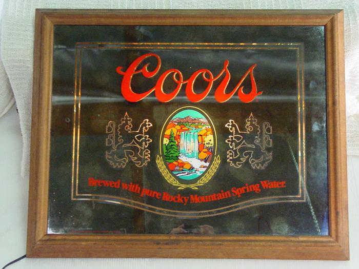 Vintage 1970's Light Up "Coors" Bar Mirror 24"X18"