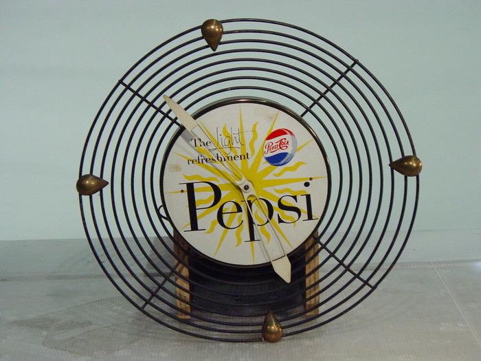 1960's Iron Pepsi Ad Clock 18" diameter