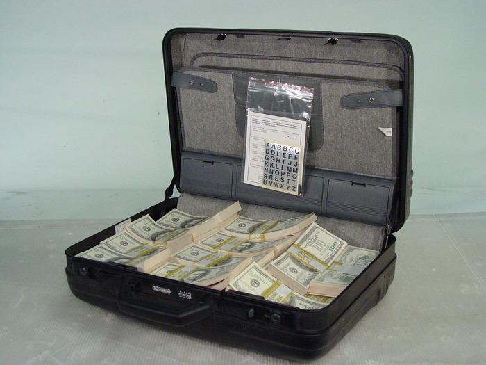 Black Briefcase with Prop Dirty Mafia Money