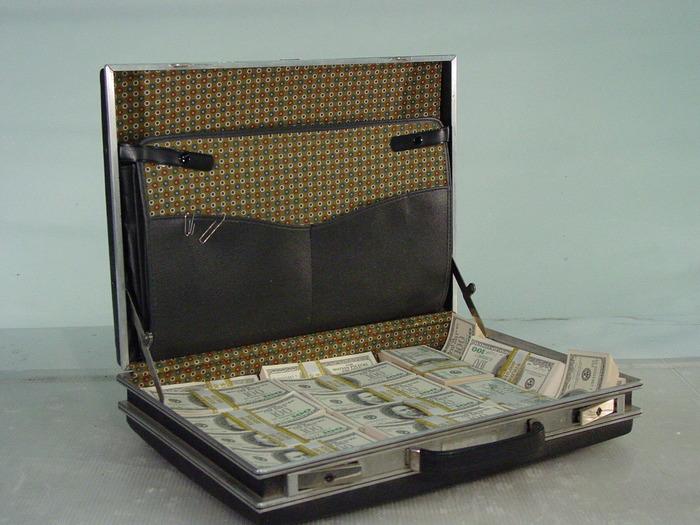 Black Briefcase with Prop Dirty Mafia Money