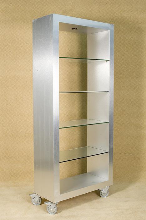Ulta Modern Stainless Steel Covered Shelf with Glass Shelving