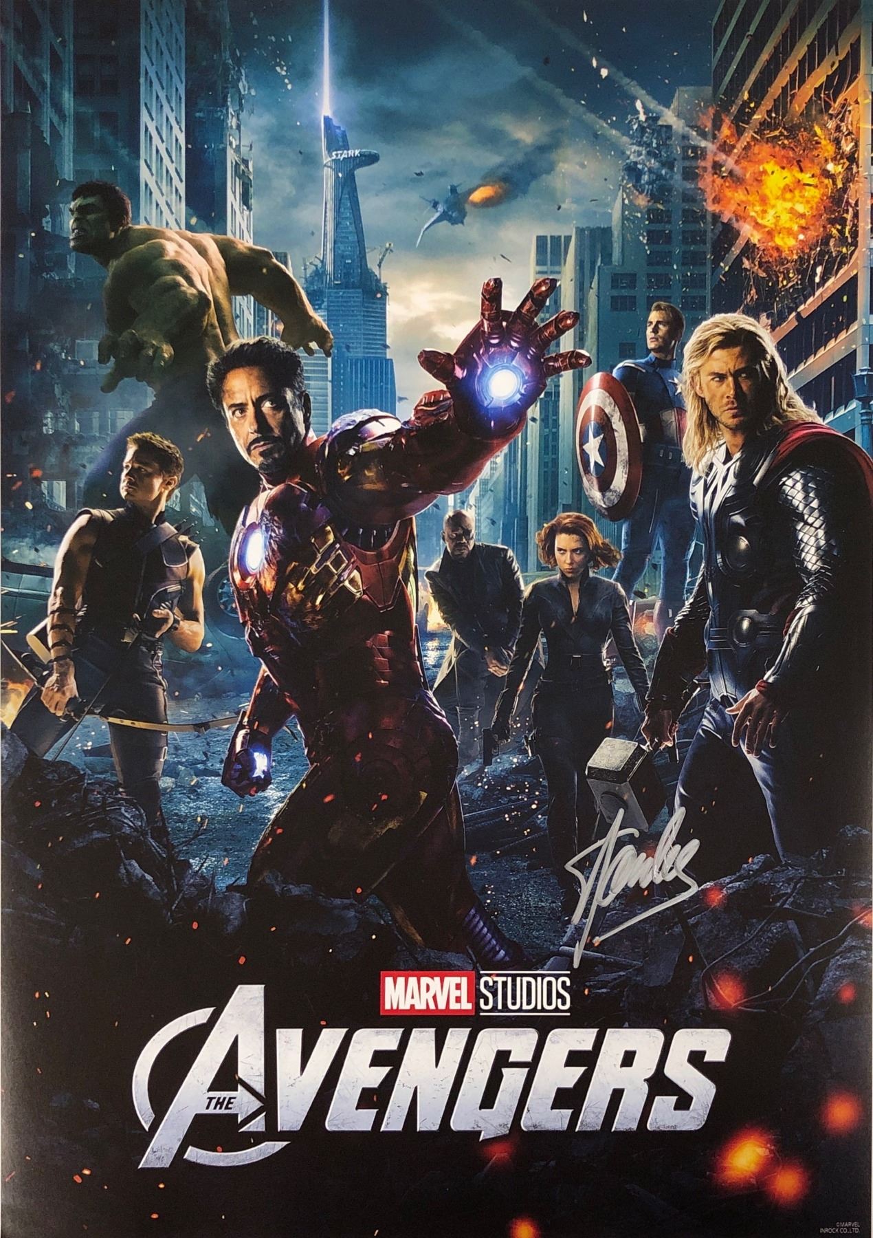 Marvel Avengers Mini Poster Stan Lee Signed