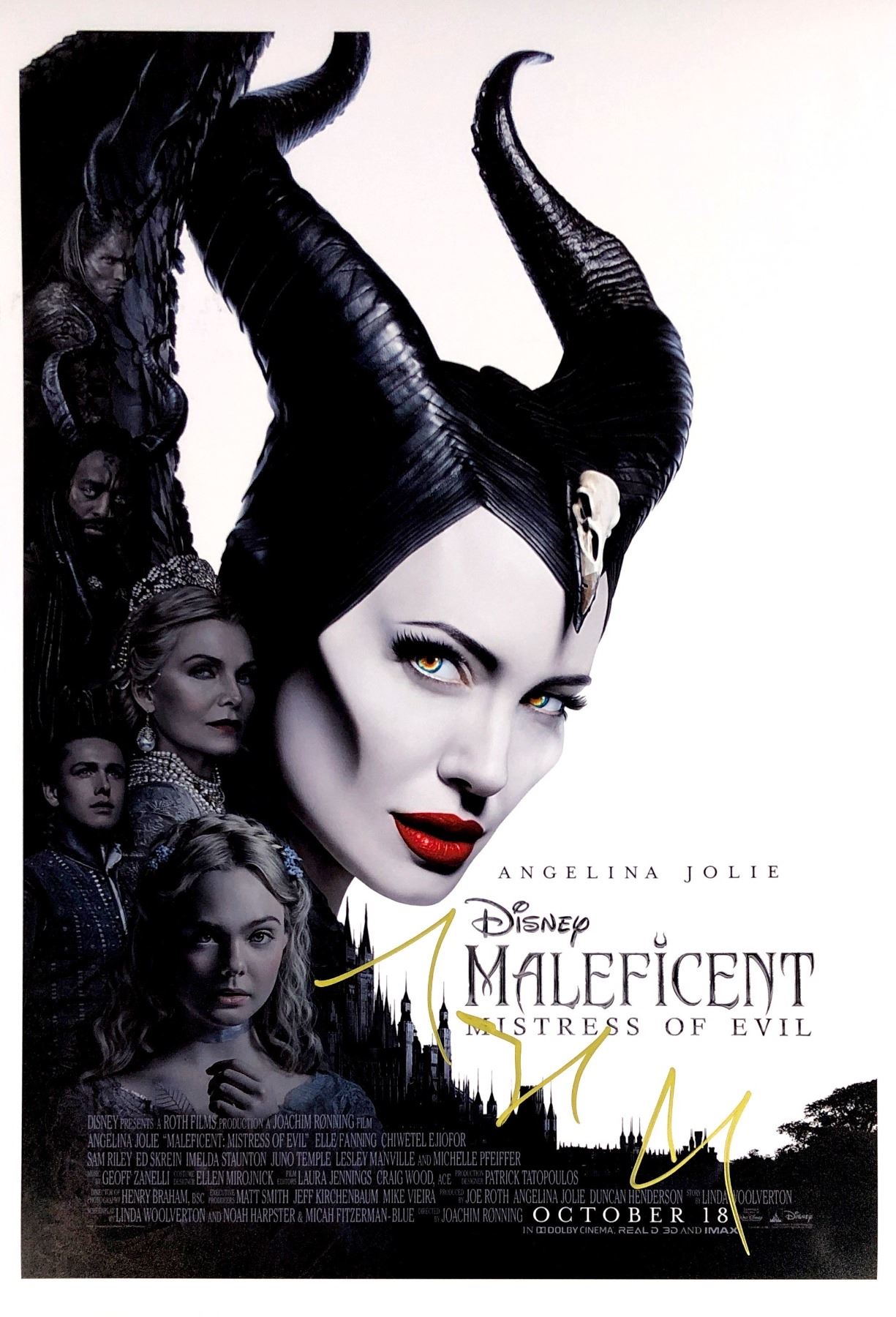 Angelina Jolie Autograph Signed Maleficent Poster