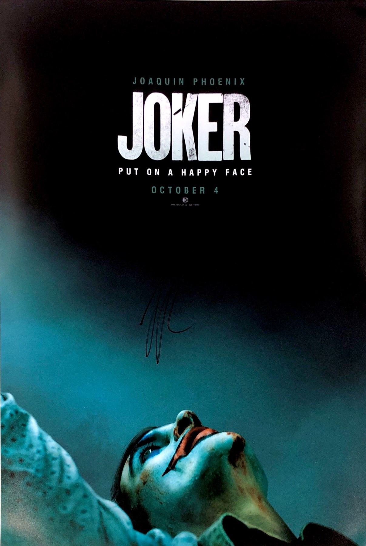 Joaquin Phoenix Autograph Signed Joker Poster