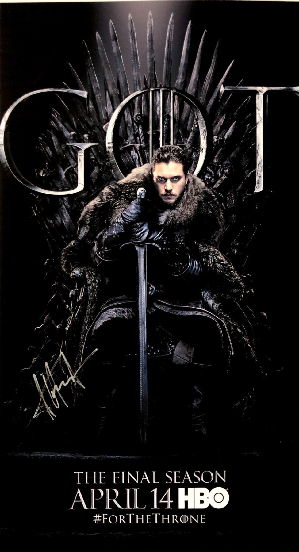 Autograph Signed Kit Harrington Game of Thrones Poster