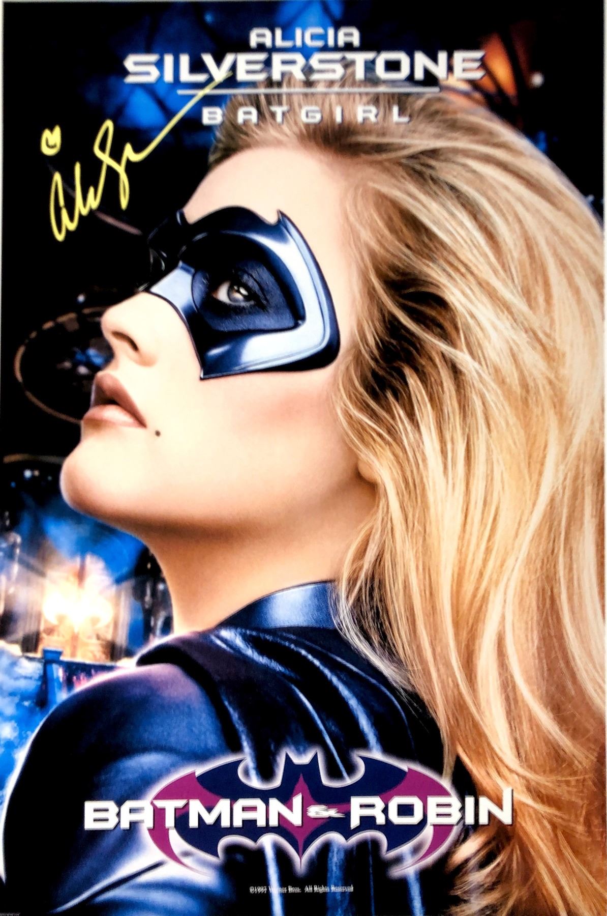 Autograph Signed Batman Robin Alicia Silverstone Poster