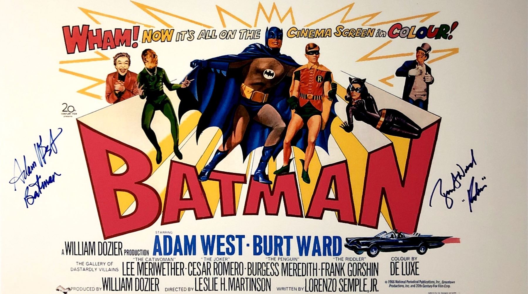 Autograph Signed Batman Adam West Poster